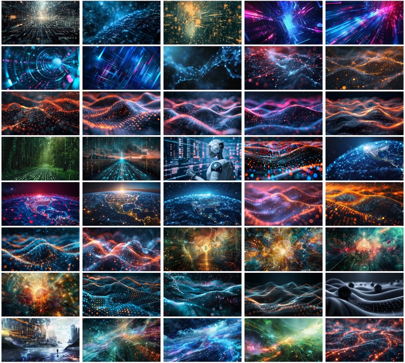 Futuristic Digital Art Collection - 500 Tech Related Images - Etsy