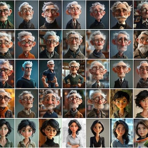 390 Unique 3D Character Images - Diverse Professions - High-resolution ...