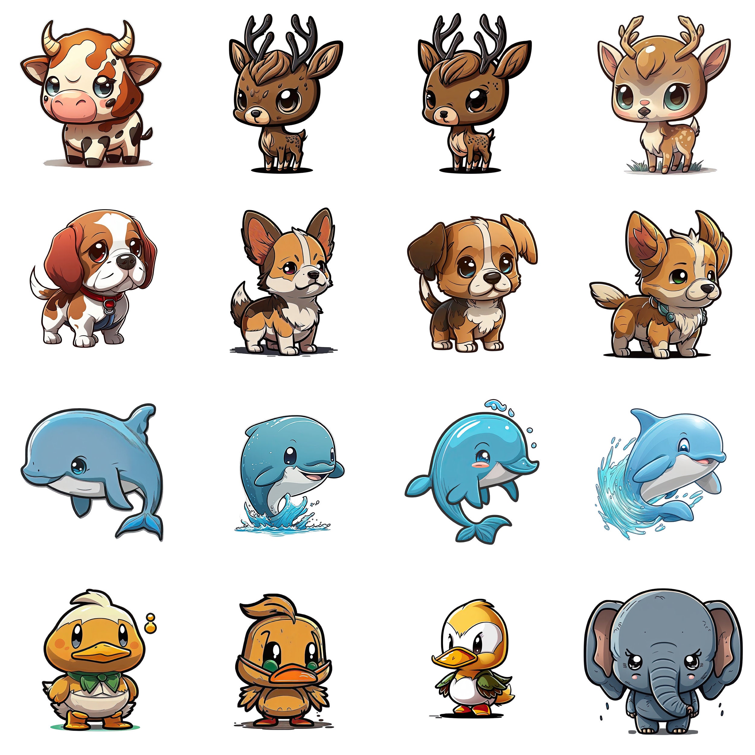 117 Adorable Chibi Animal Illustrations With Transparent Backgrounds ...