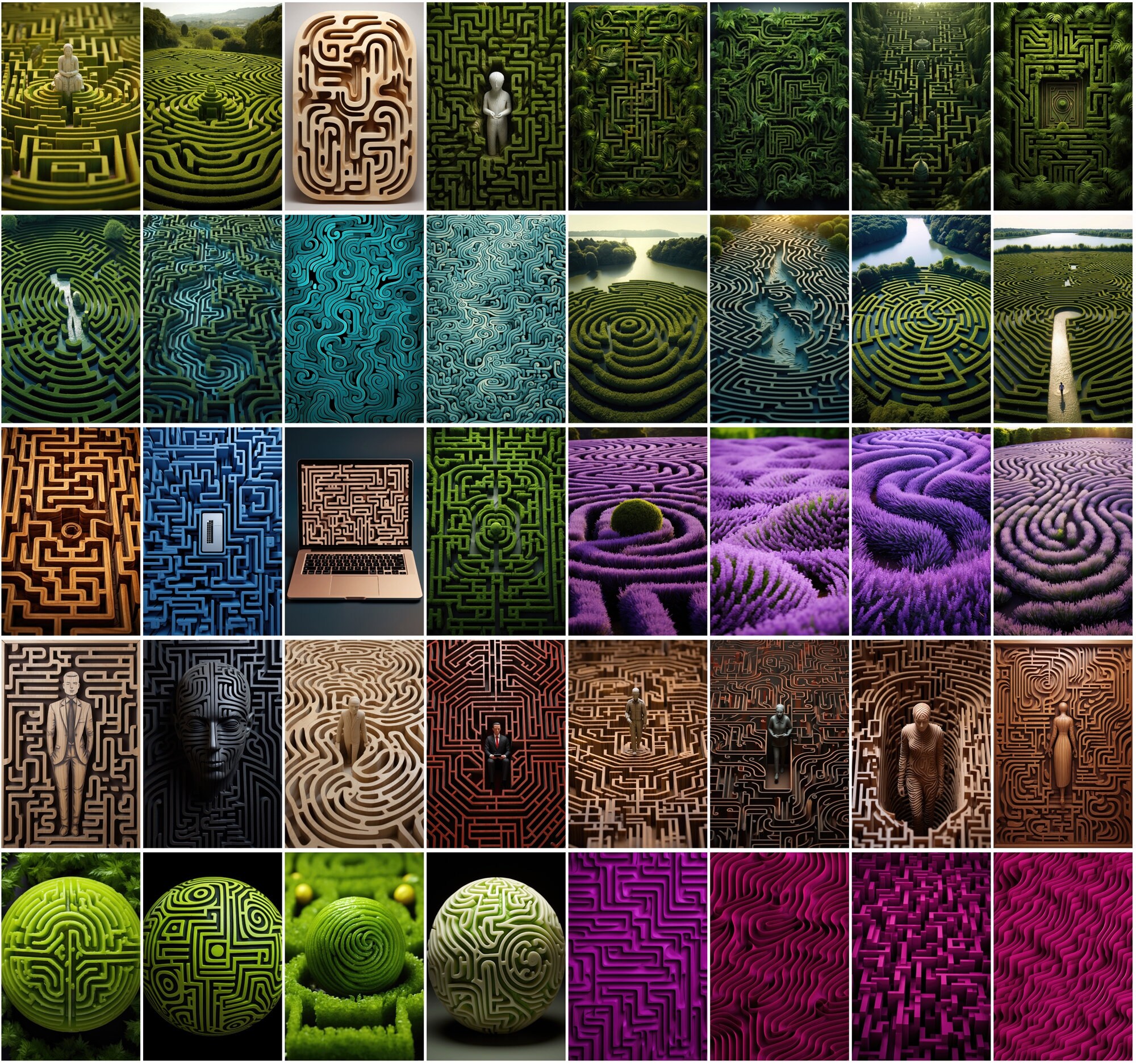 650 Colorful Maze Patterns, High-resolution Jpgs With Commercial ...