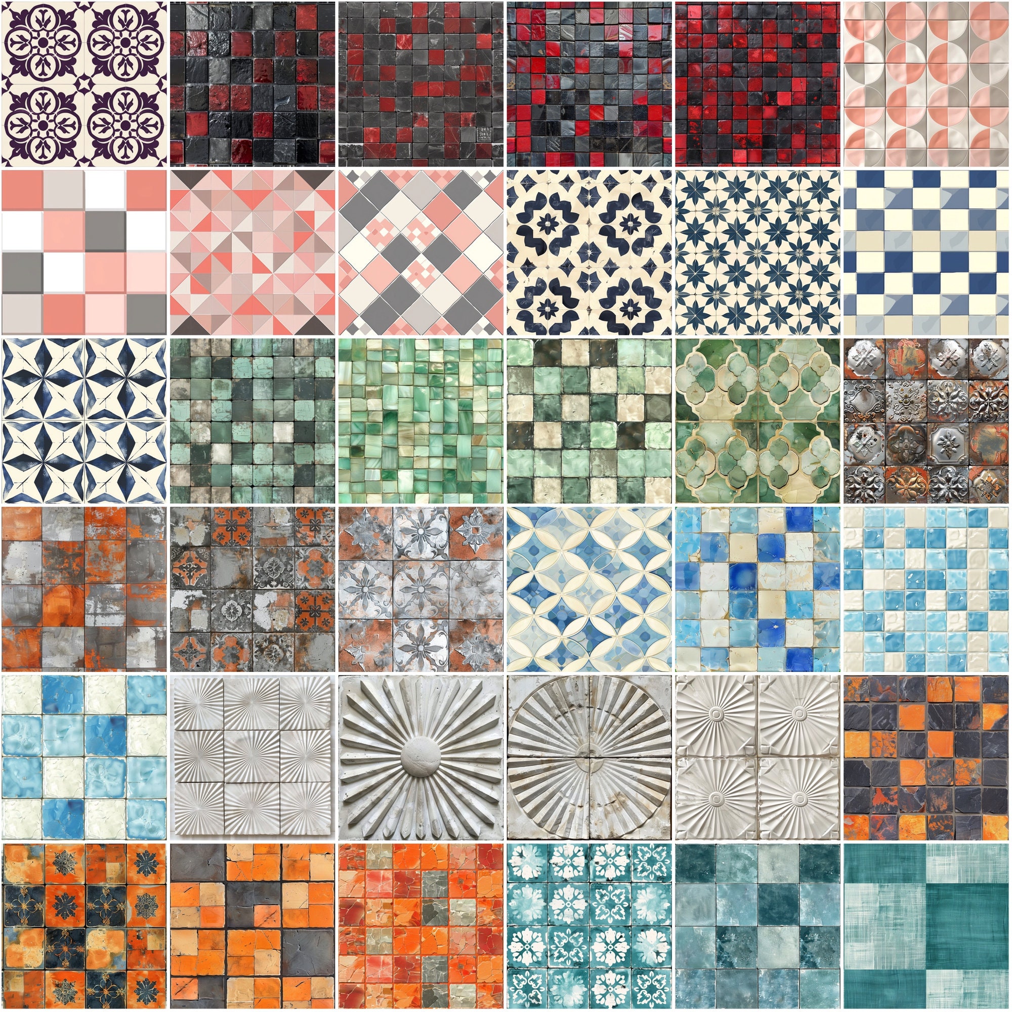 330 Ceramic Tile Seamless Patterns Bundle - High-resolution JPG ...