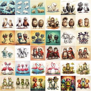 440 Vintage Animal Illustrations Bundle - Funny & Cute Digital Art With ...