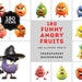 Angry Fruits Clipart: 180 PNG Images for Stickers (digital Download) - Etsy
