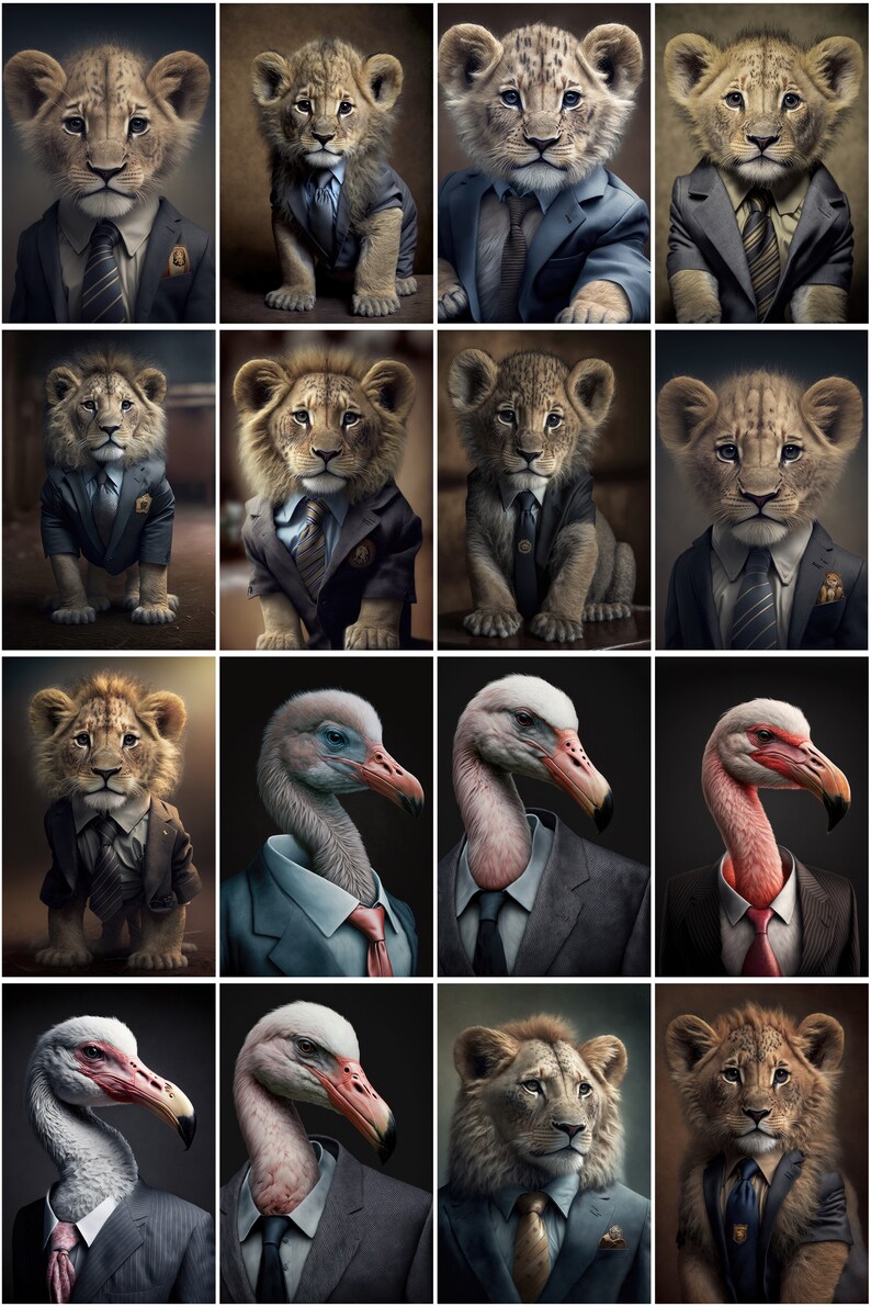 Adorable Baby Animals in Business Suits - 390 Whimsical Illustrations ...