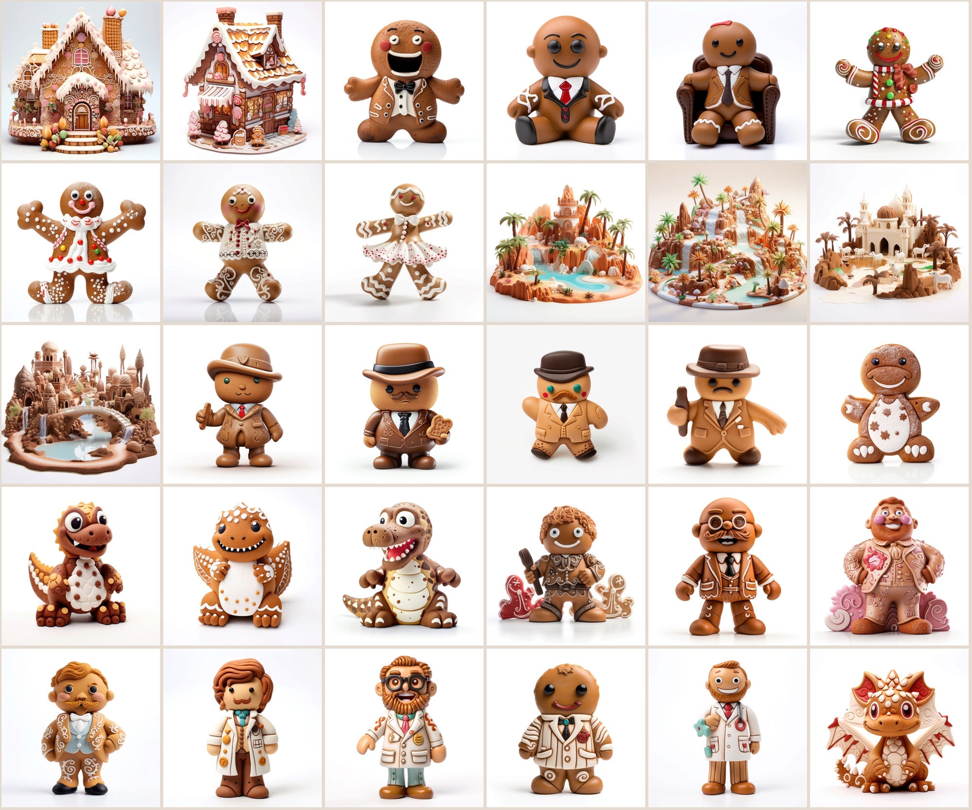 Ultimate Gingerbread Creations Collection - 400 Transparent Png's - Etsy