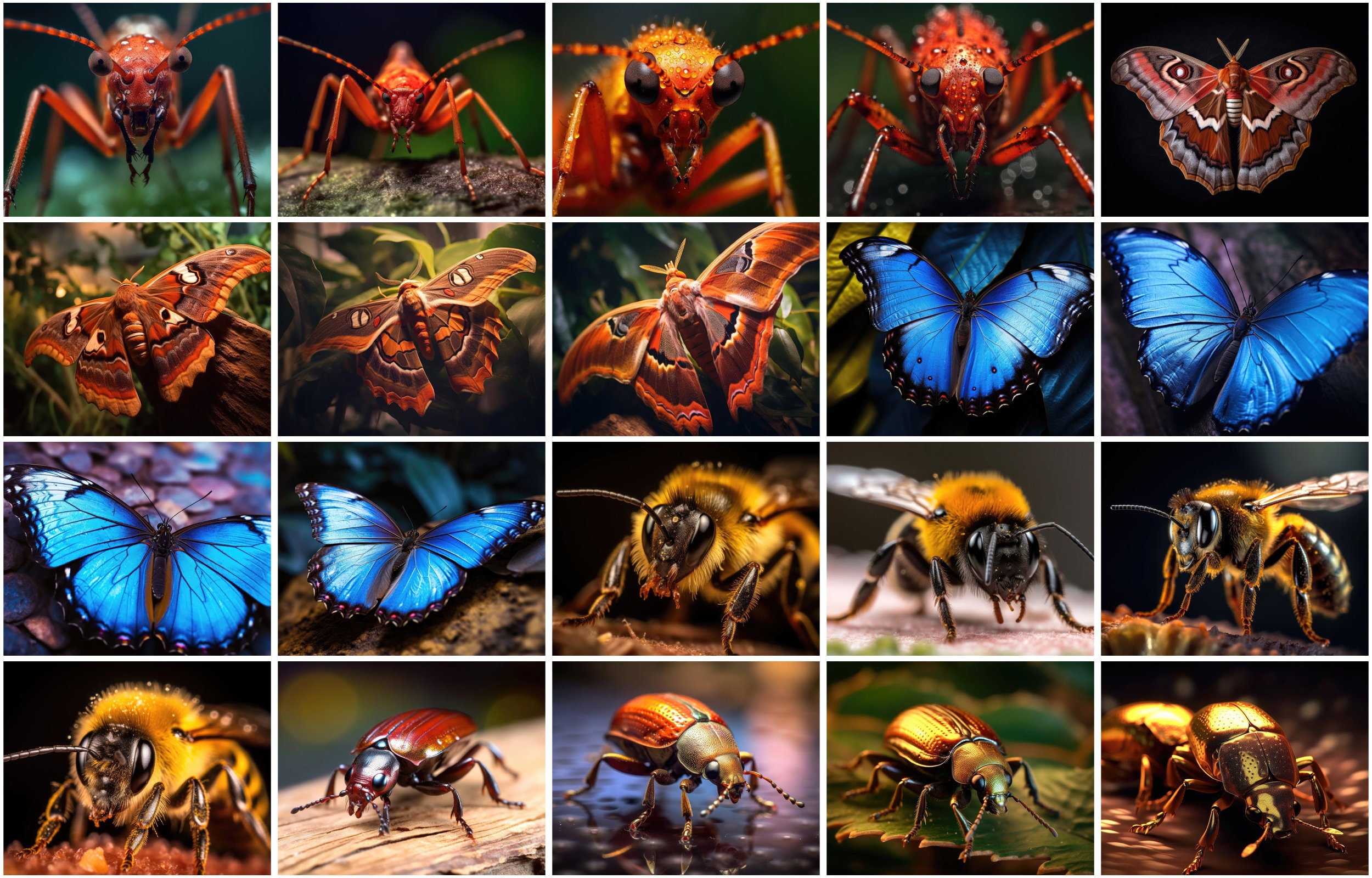 Macro Insect Artwork: High-res Image Set With Business Use License - Etsy