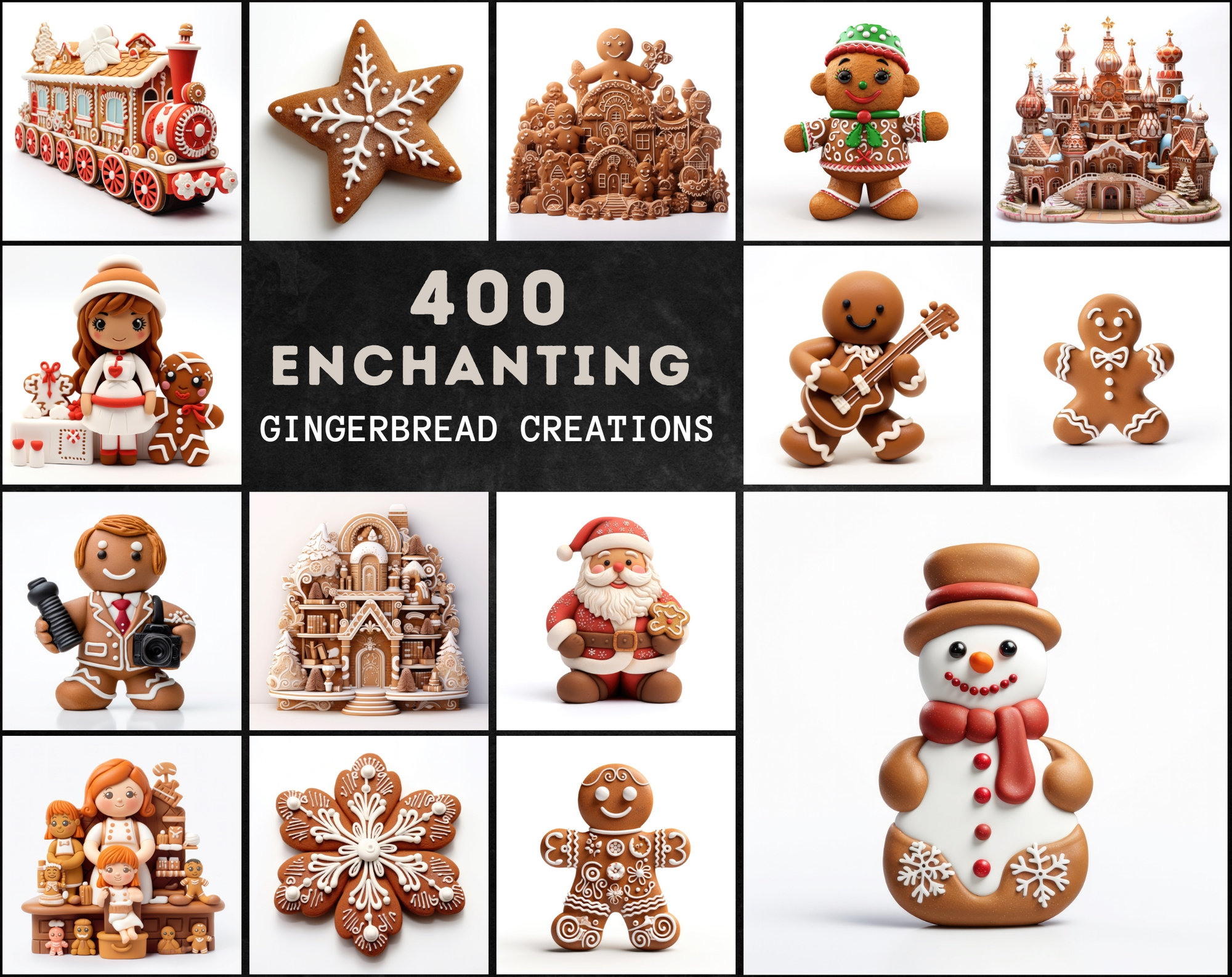 Ultimate Gingerbread Creations Collection - 400 Transparent Png's - Etsy