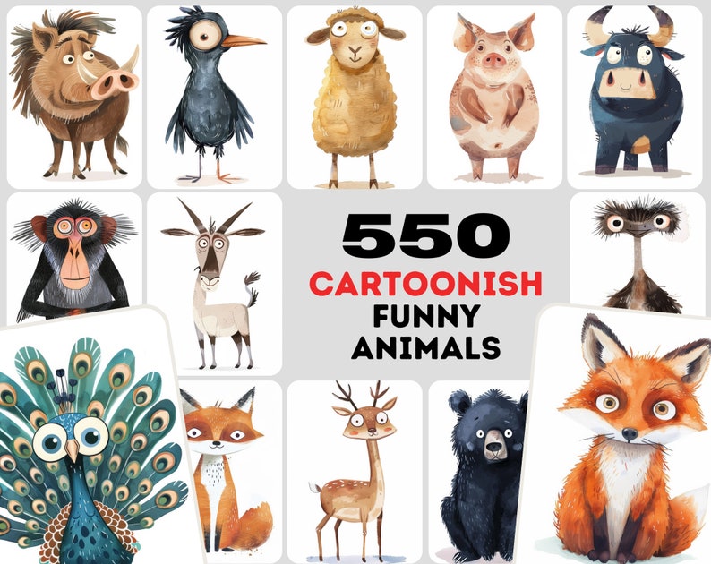 550 High-resolution Funny Animal Illustrations - Vivid, Whimsical Art ...