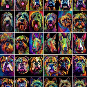 770 Psychedelic Dog Breed Images, Colorful Dog Illustrations ...