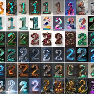 1185 Artistic Numbers Collection: Cyberpunk, Steampunk, and More - Etsy