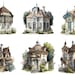 Elegant Baroque Cottage Watercolor Set - 65 Transparent Images for Your ...