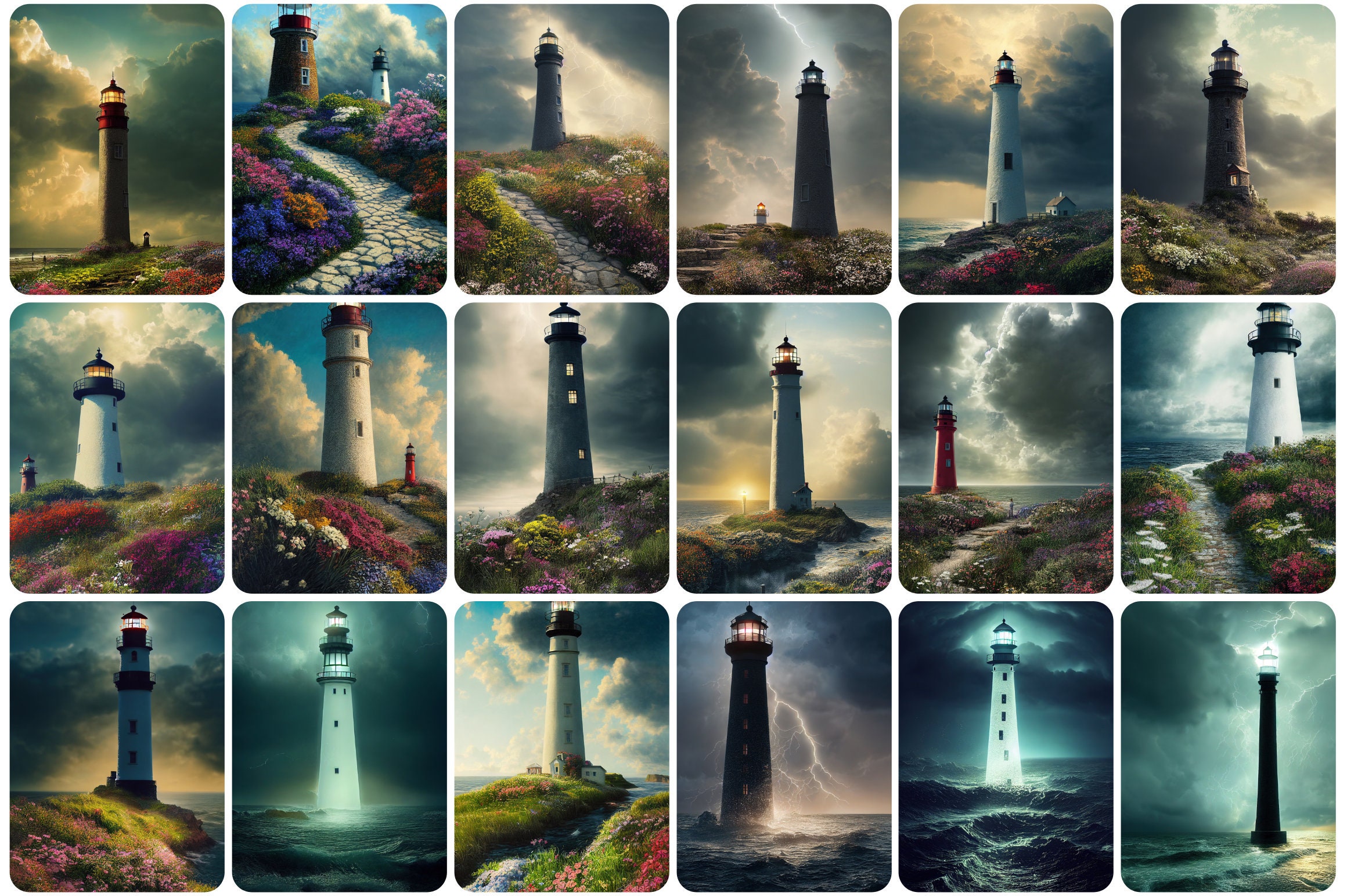 120 High-resolution, Printable Lighthouse Images Perfect for Home Decor ...