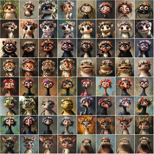 595 Charming Animal Characters: High-res Oil Painting Style Digital Art ...