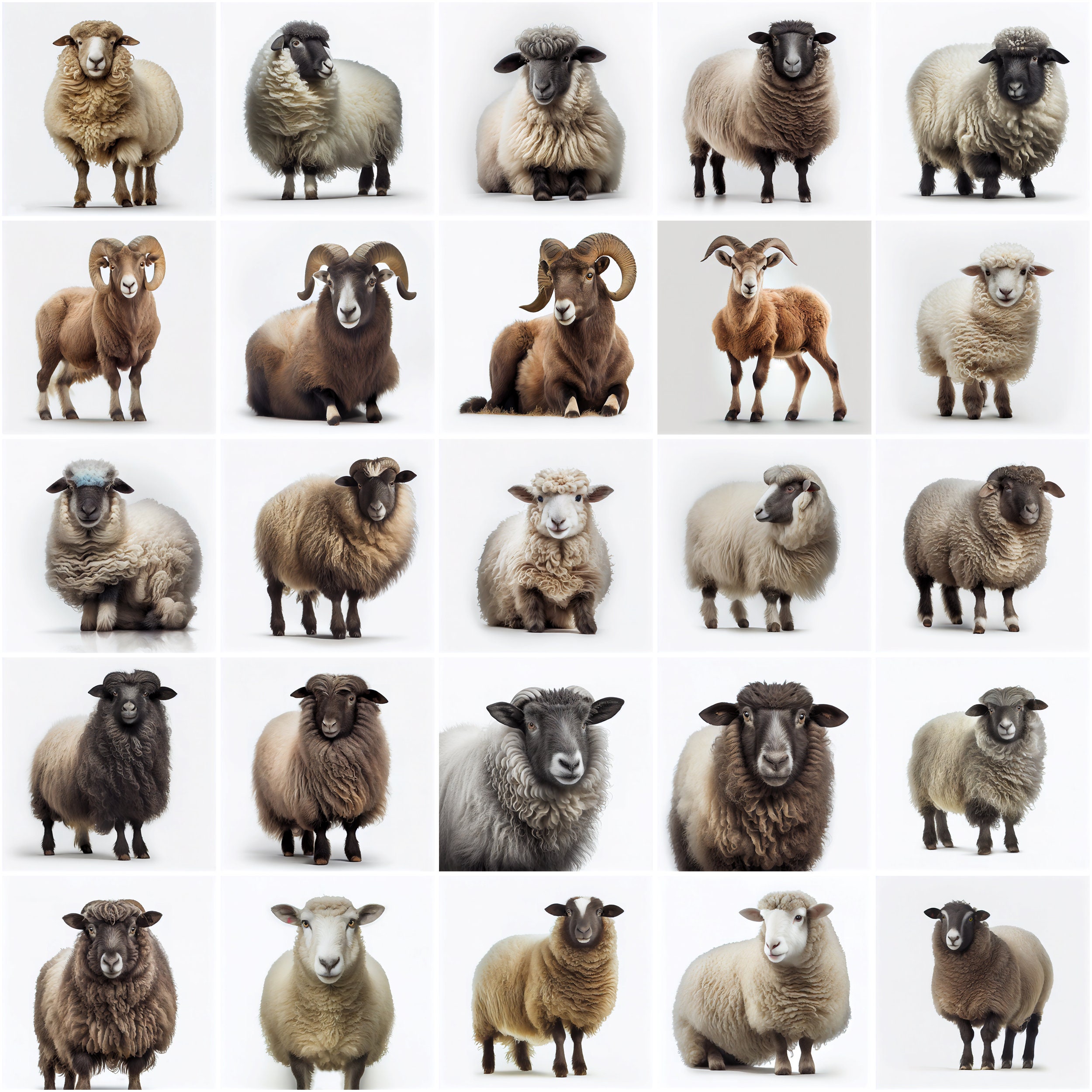 Sheep Breeds Clipart, 180+ PNG Images (digital Download) - Etsy