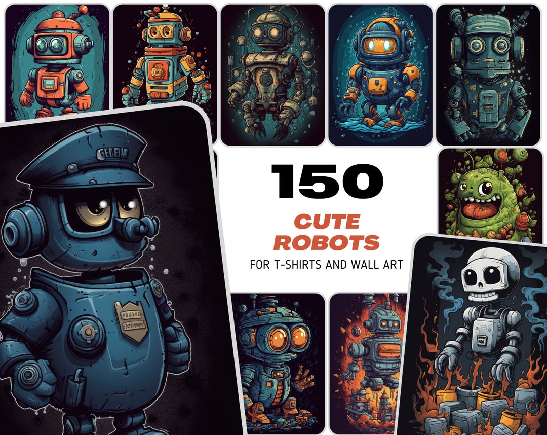 Whimsical Robot Cartoon Bundle - 150 Adorable, Playful Robot ...