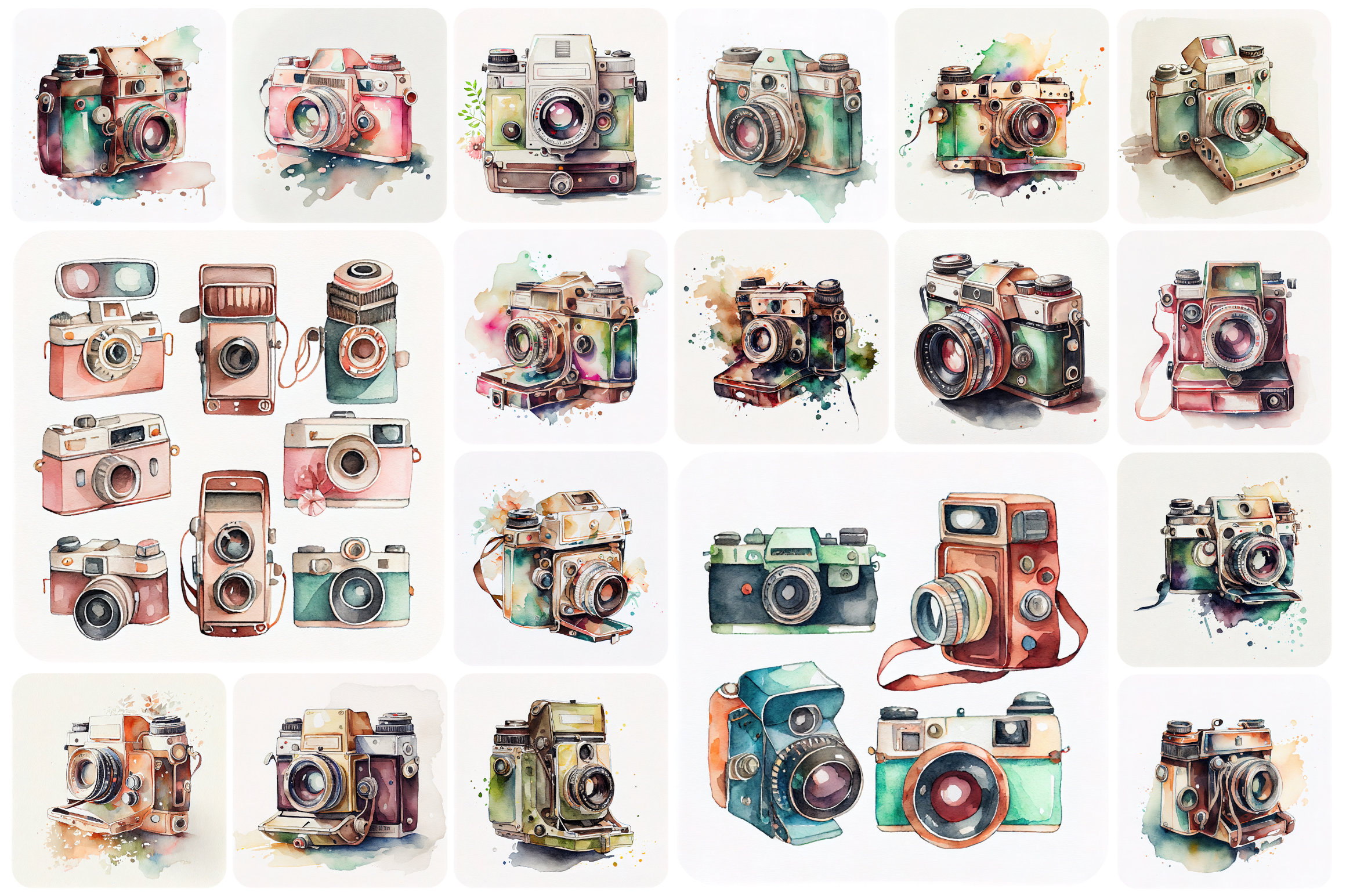 Vintage Camera Love: A Valentine's Day Clipart Collection With Retro ...