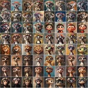 595 Charming Animal Characters: High-res Oil Painting Style Digital Art ...
