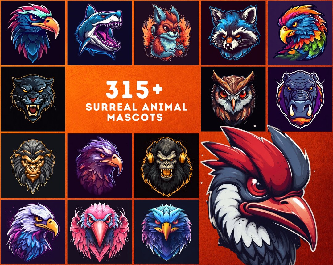 Mascot Animal PNG Bundle - 315 Colorful & Surreal Animal Images ...