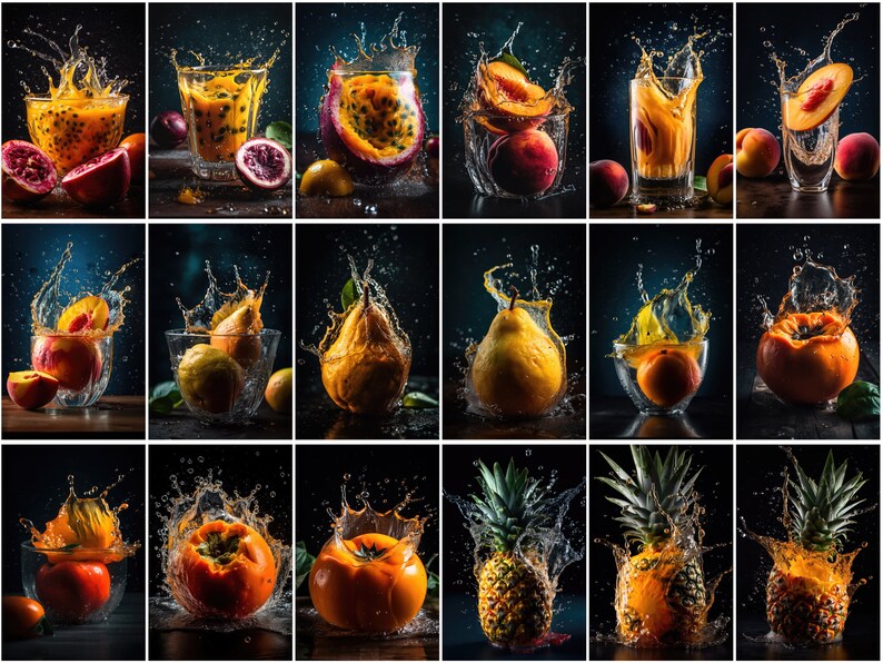 Ultimate Splash Art: 195 Fruit-inspired, High-res Pngs - Etsy