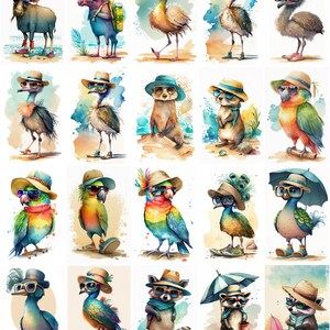 Whimsical Summer Animals Clipart Bundle - 120 Cute Animal Images With ...