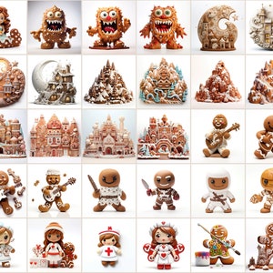 Ultimate Gingerbread Creations Collection - 400 Transparent Png's - Etsy