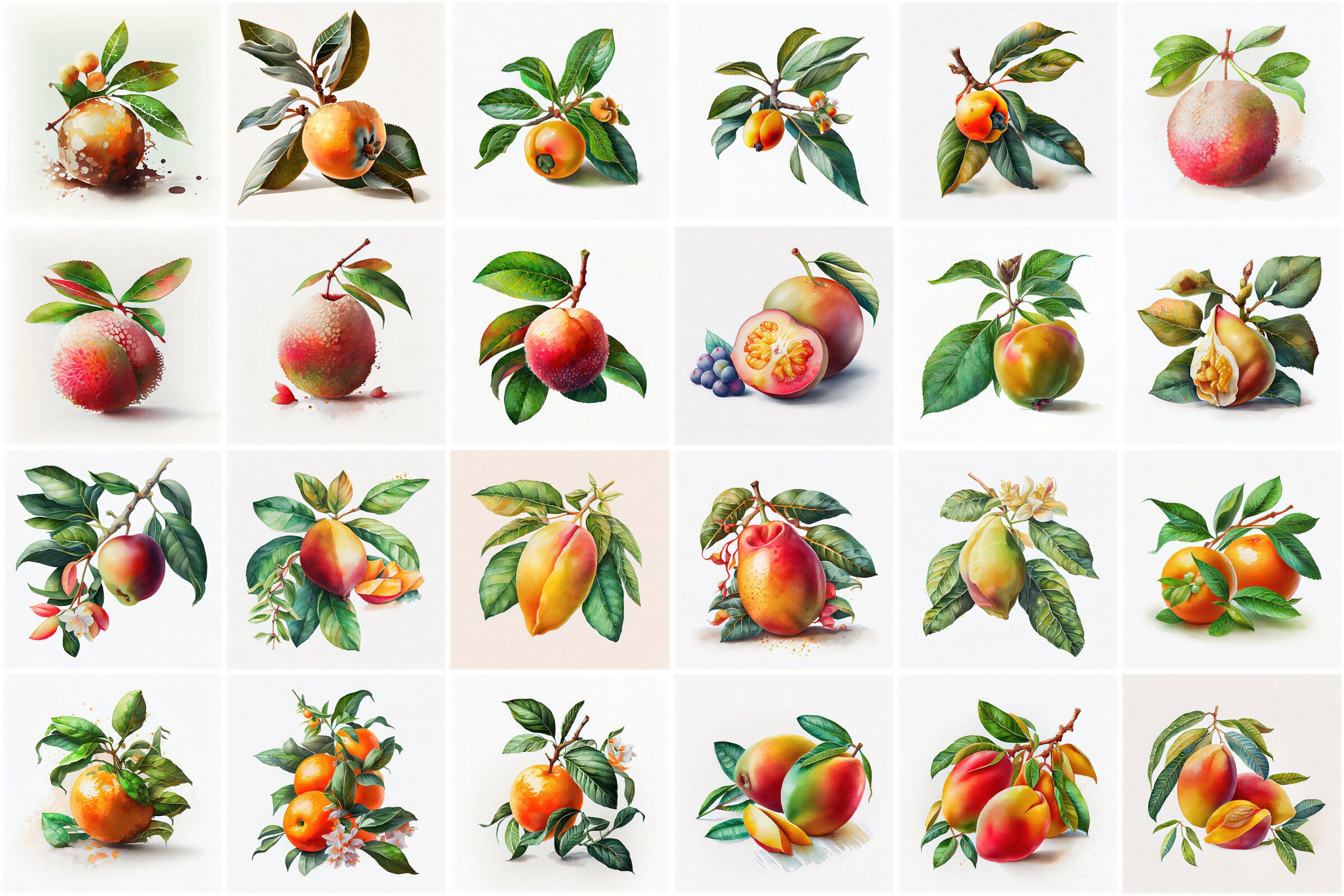 Watercolor Fruits & Vegetables Clipart Bundle: 570+ Images for ...