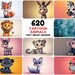 620 Adorable Cartoon Animals With Gradient Backgrounds - Etsy