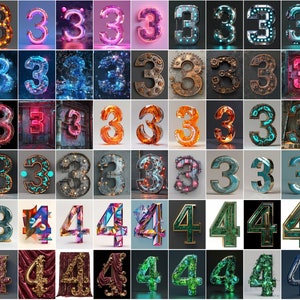 1185 Artistic Numbers Collection: Cyberpunk, Steampunk, and More - Etsy