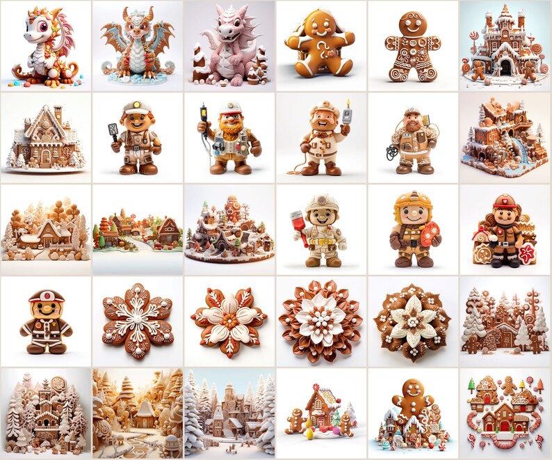 Ultimate Gingerbread Creations Collection - 400 Transparent Png's - Etsy