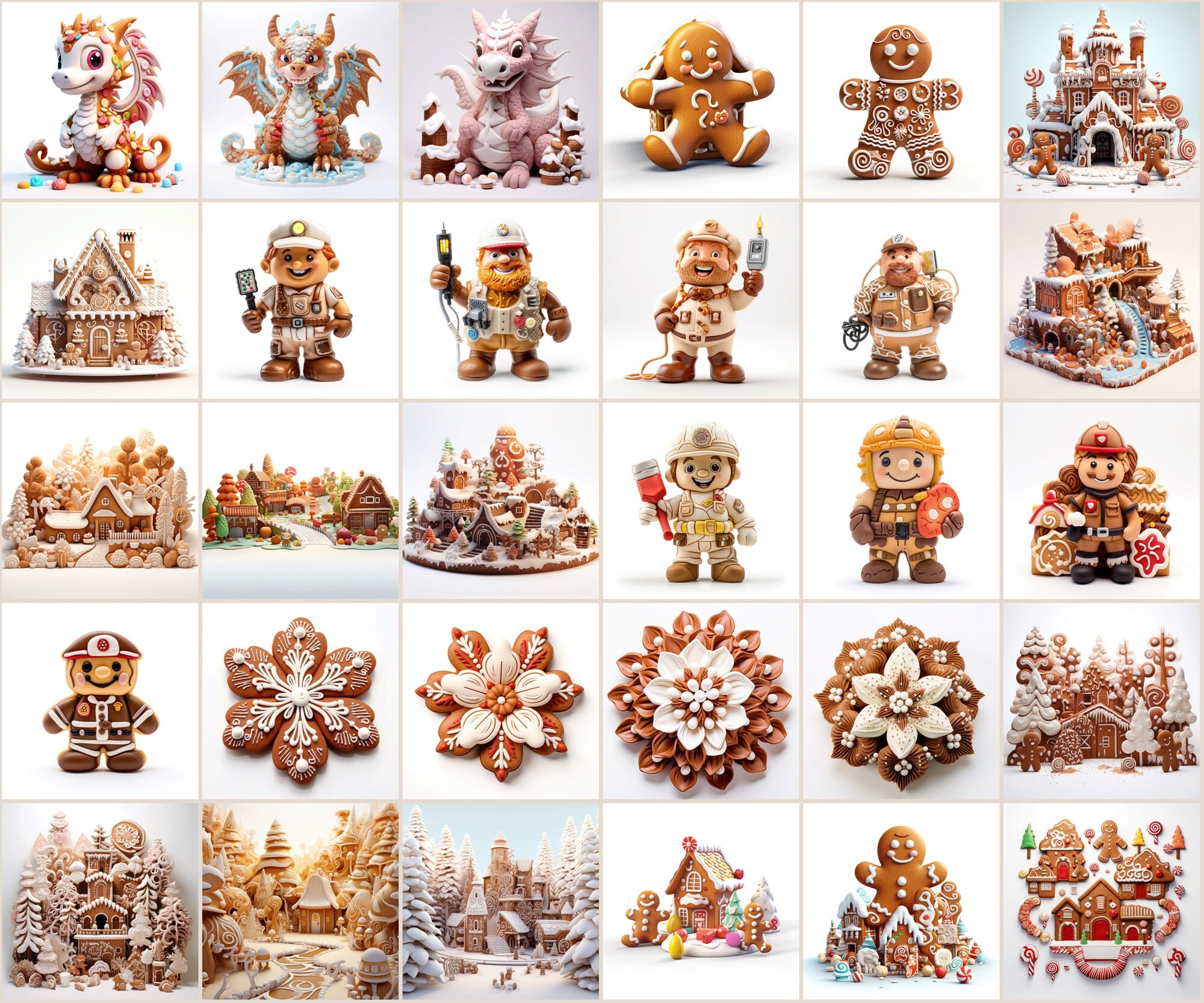 Ultimate Gingerbread Creations Collection - 400 Transparent Png's - Etsy