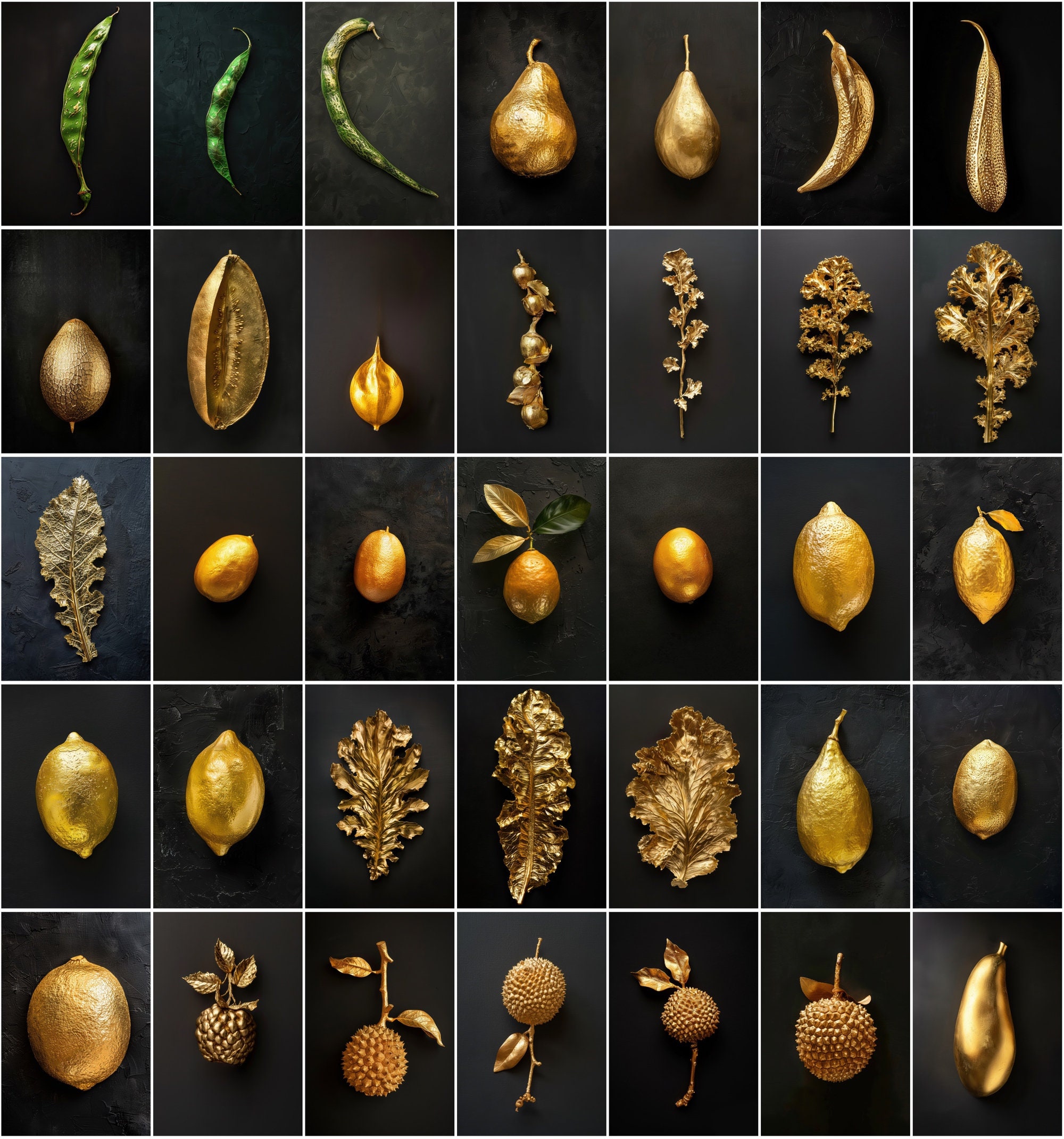 300 Gold Fruits & Vegetables Images - Etsy