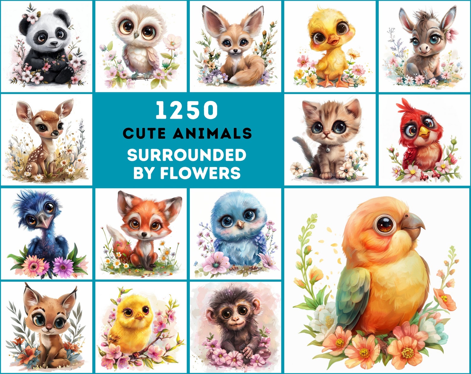 1250 Cute Animals Nestled in Beautiful Flowers - Your Ultimate Floral ...