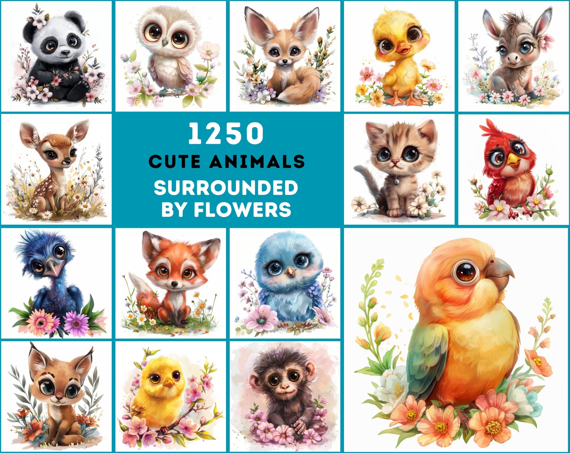 1250 Cute Animals Nestled in Beautiful Flowers - Your Ultimate Floral ...