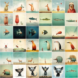470 Whimsical Wonders: Colorful Animal & Creature Art Collection With ...