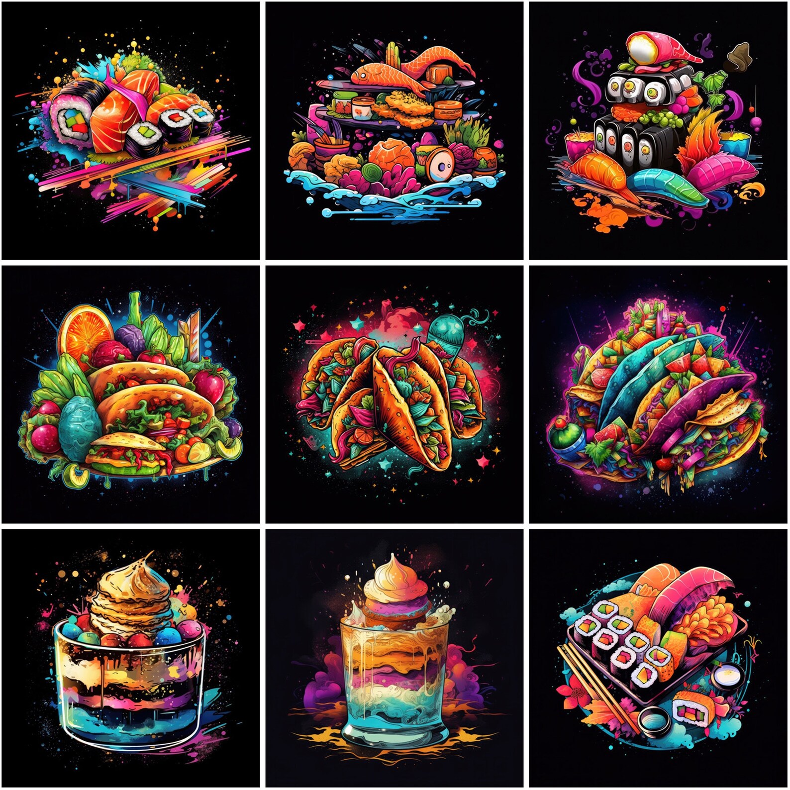 Colorful Surreal Food Images: Magical & Dreamy PNG Illustrations With ...