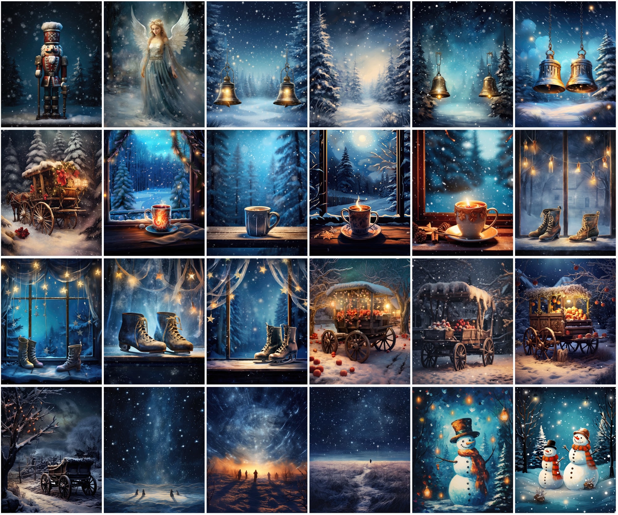 255 Vibrant Winter-themed Postcard Images Collection - Etsy