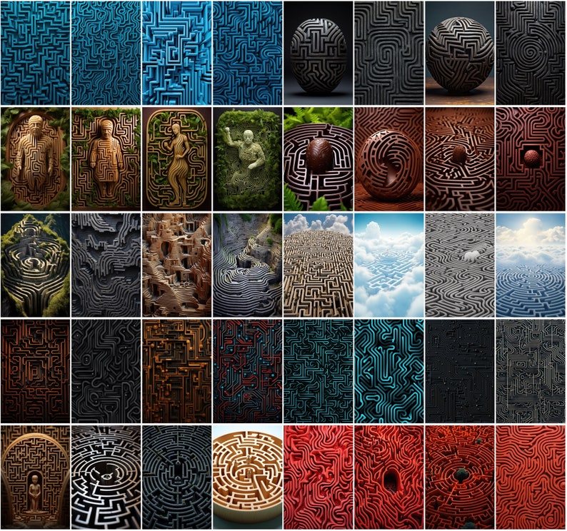 650 Colorful Maze Patterns, High-resolution Jpgs With Commercial ...