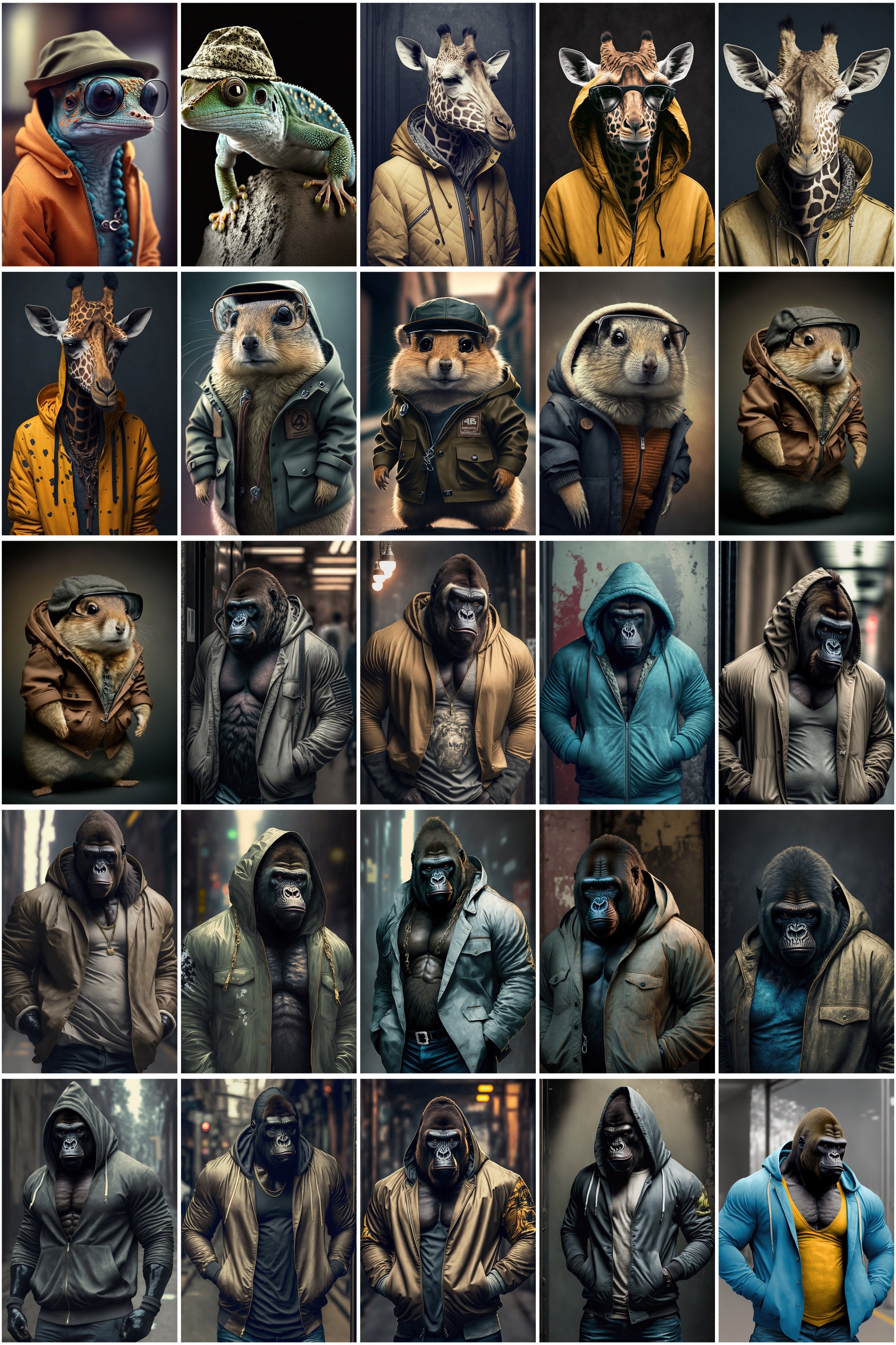 380 Fashion Animals Amazing and Unique, Printable Chic Animals ...