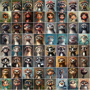 595 Charming Animal Characters: High-res Oil Painting Style Digital Art ...