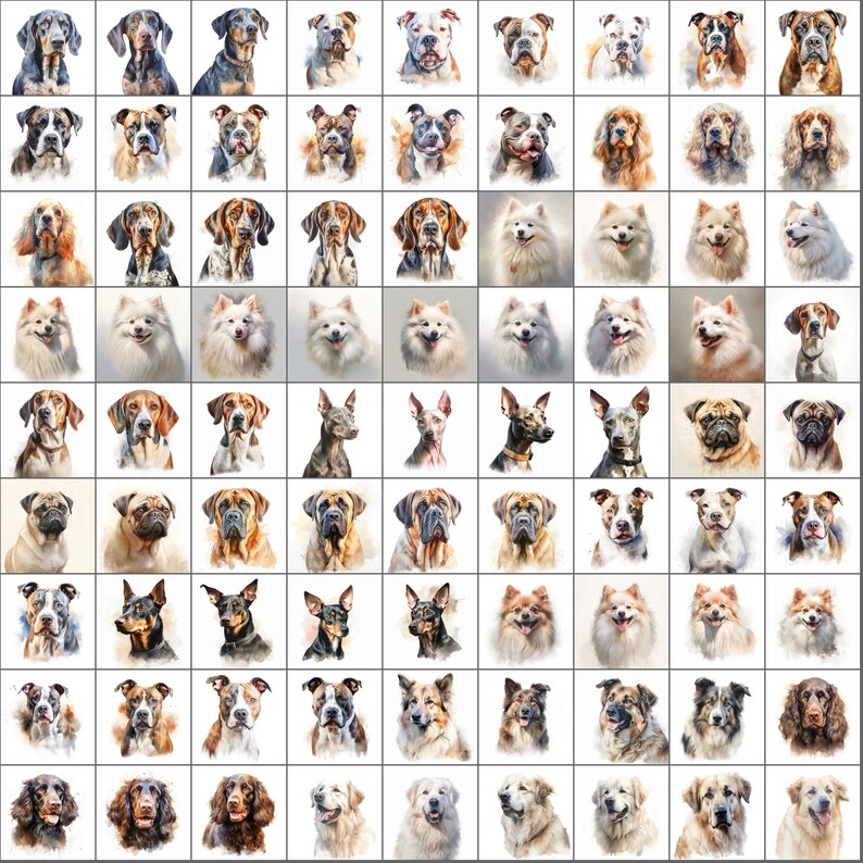 2600+ Dog Breed Art Images - Art Style With Transparent Background - Etsy