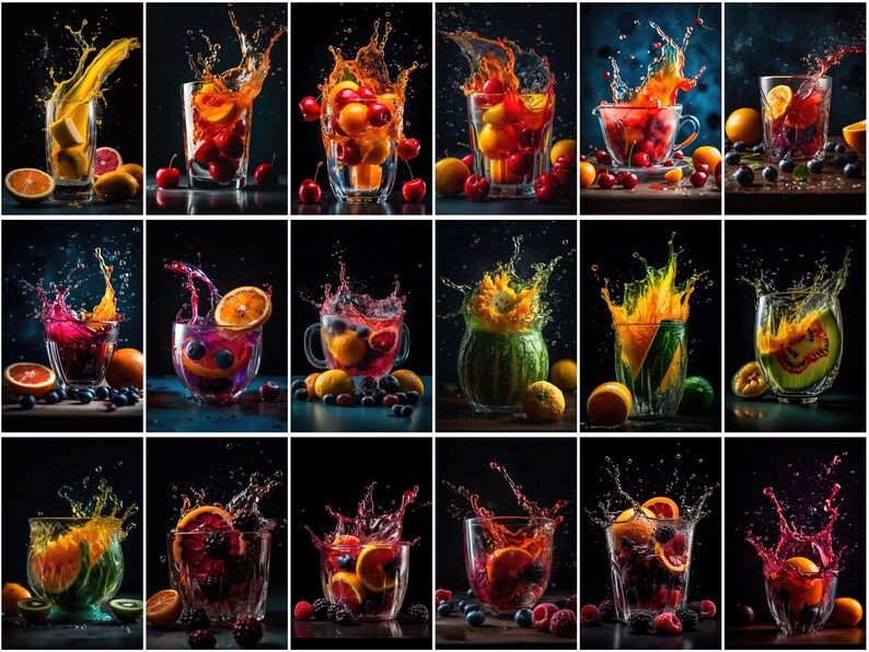 Ultimate Splash Art: 195 Fruit-inspired, High-res Pngs - Etsy