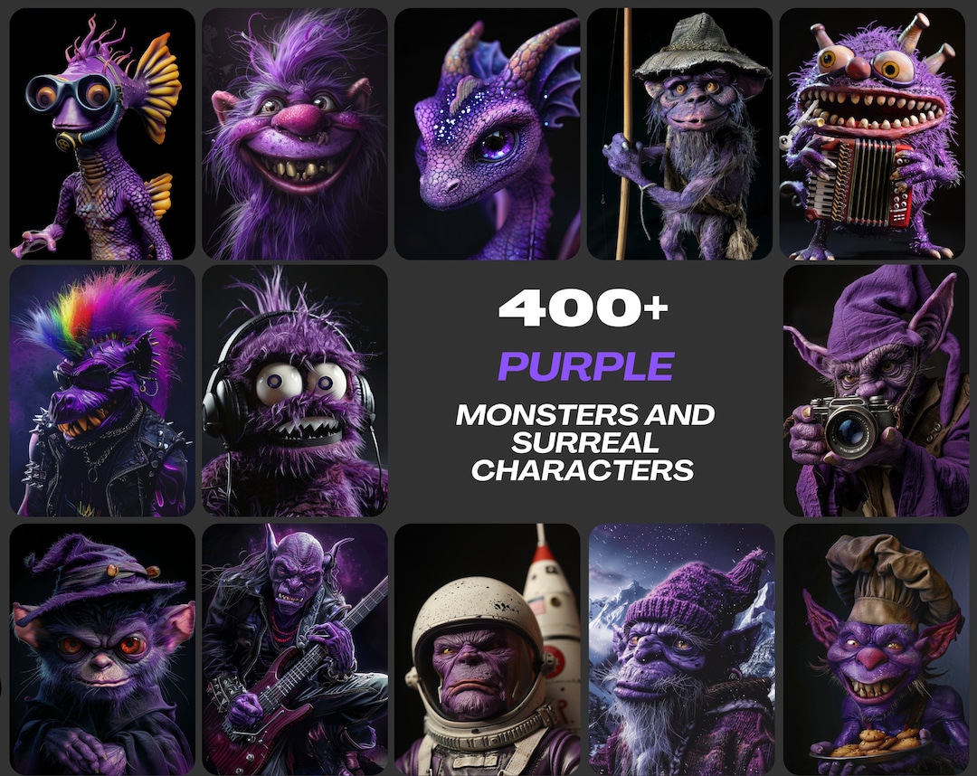 Ultimate Fantasy Art Bundle: 400+ Purple Monsters & Surreal Images ...