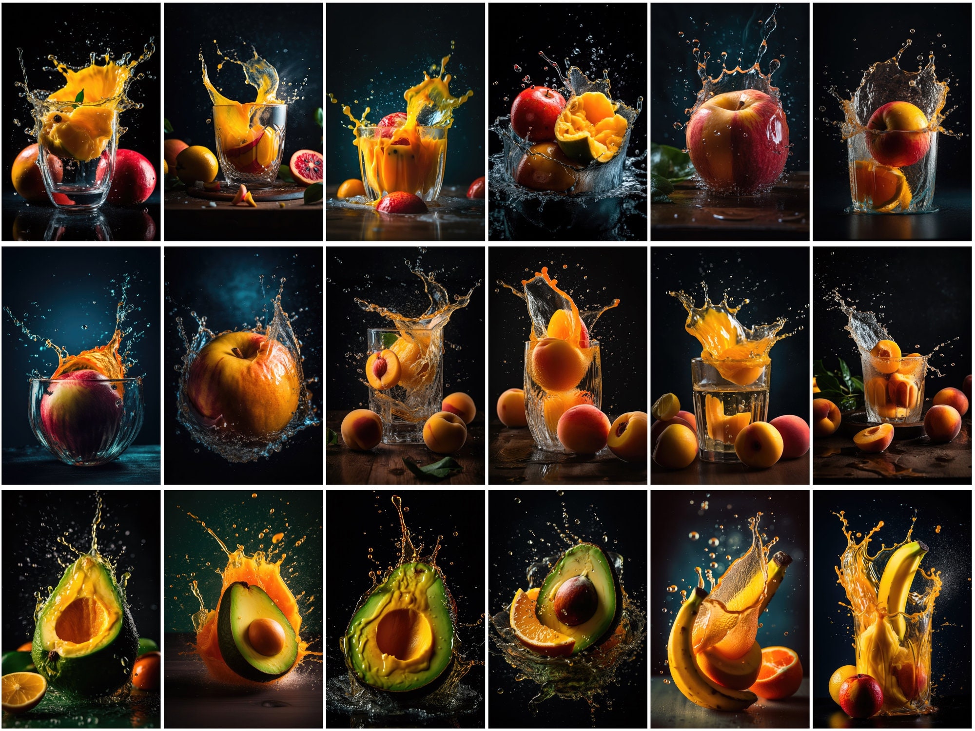 Ultimate Splash Art: 195 Fruit-inspired, High-res Pngs - Etsy