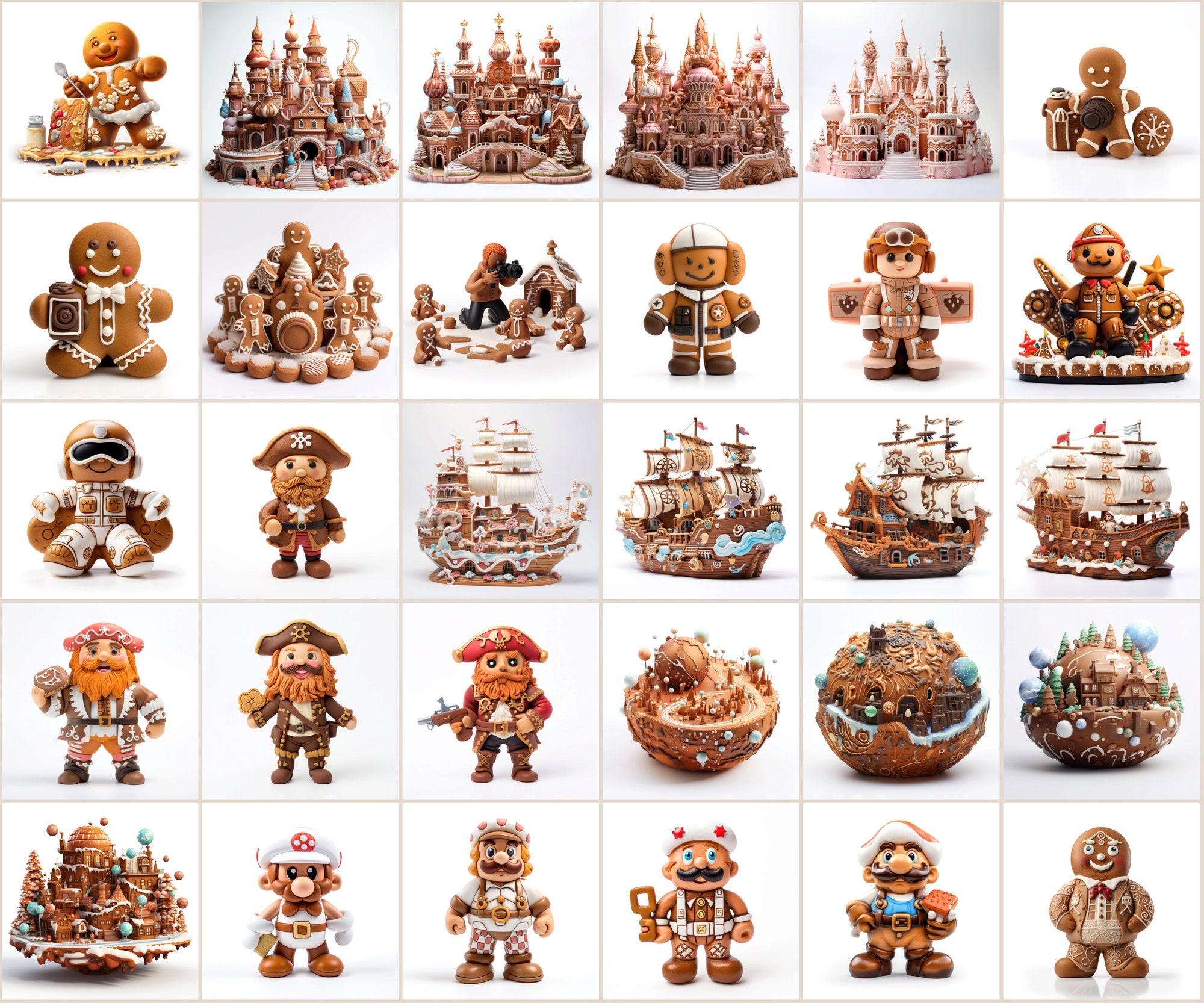 Ultimate Gingerbread Creations Collection 400 Transparent Png's - Etsy