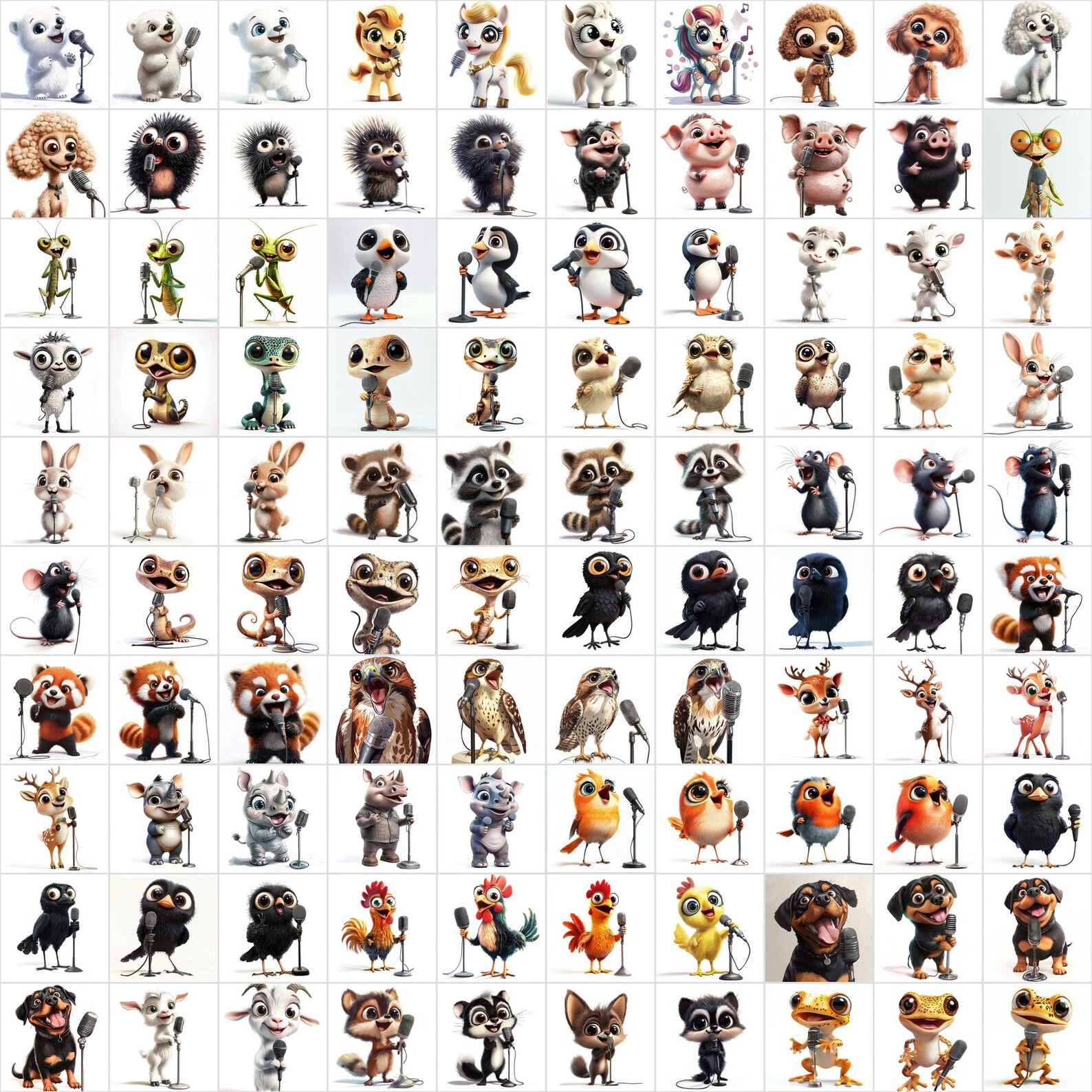 1000 High-resolution Animal Images Holding Microphones – Commercial ...