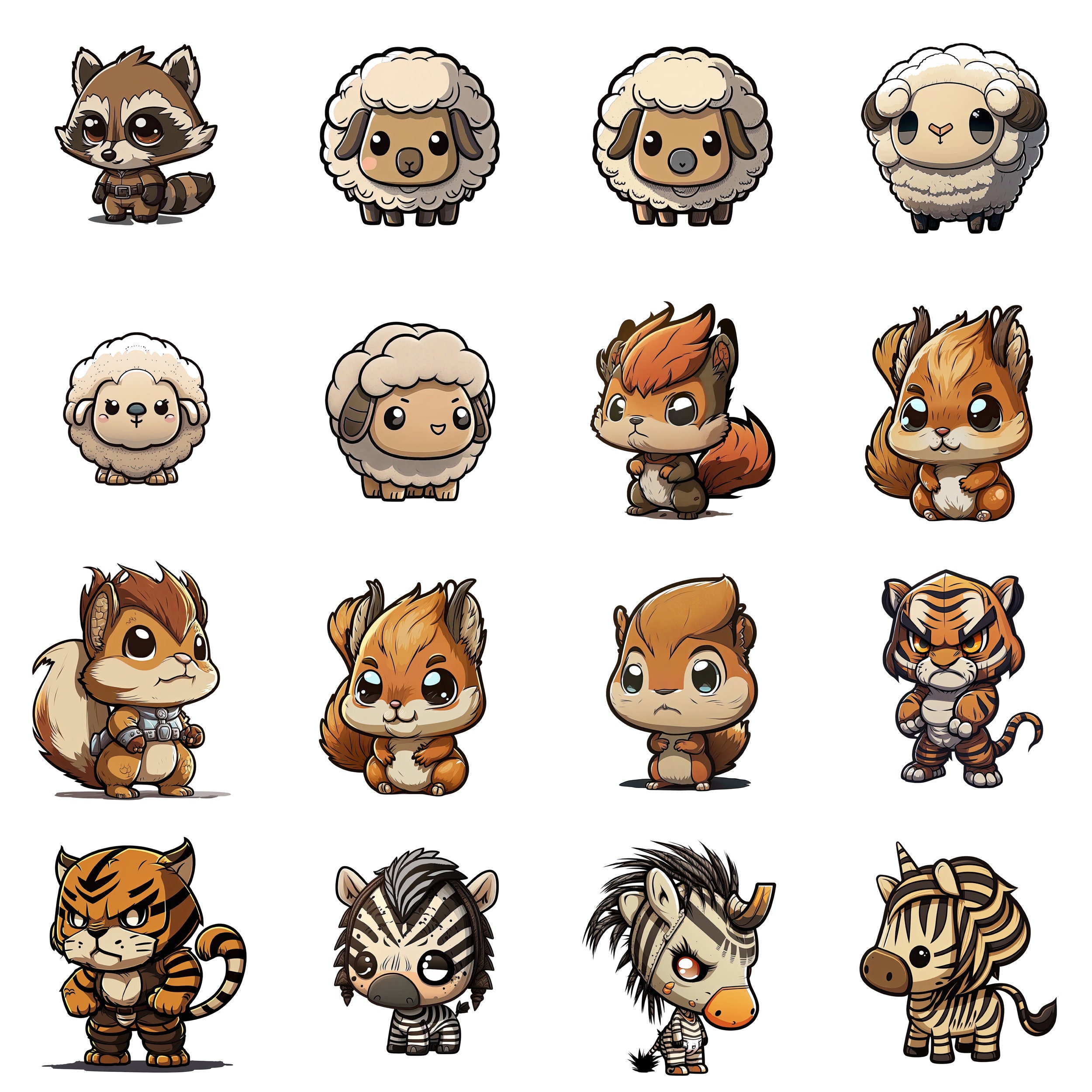 117 Adorable Chibi Animal Illustrations With Transparent Backgrounds ...