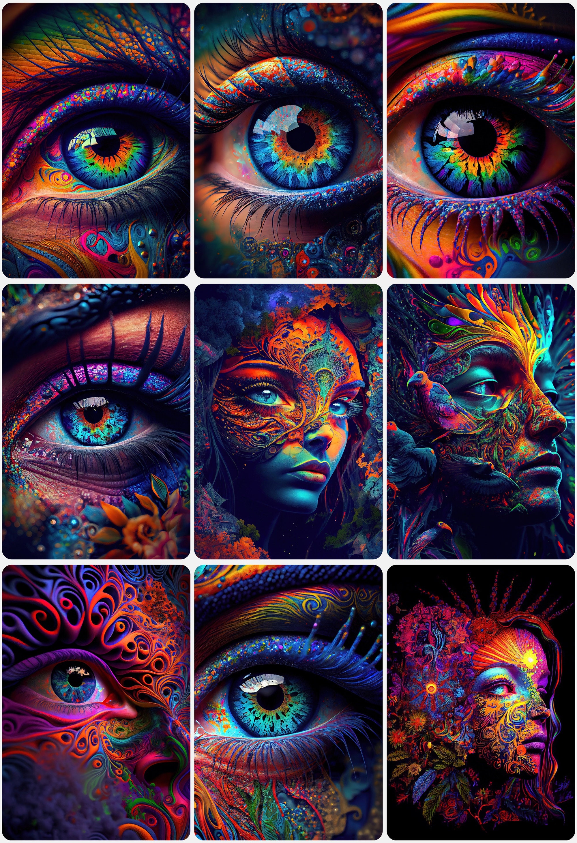 Psychedelic Eyes Unleash Your Creativity and Add a Pop of Color to Your ...