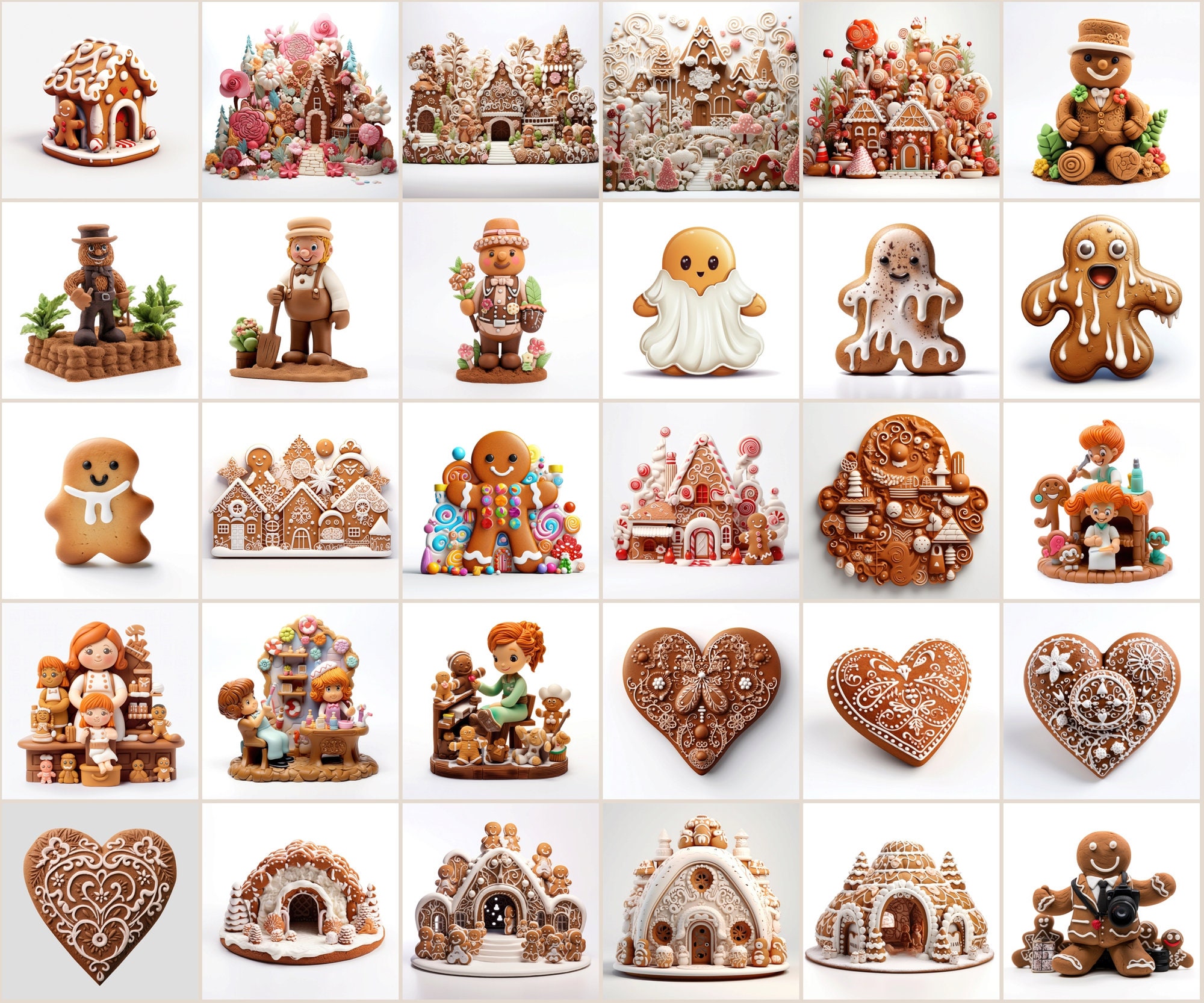 Ultimate Gingerbread Creations Collection - 400 Transparent Png's - Etsy