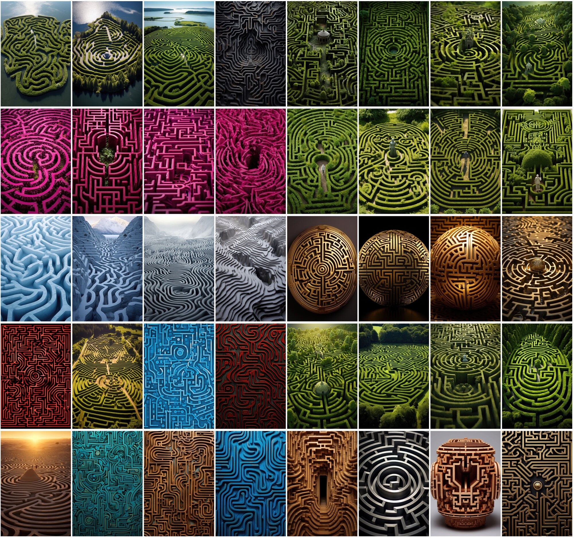 650 Colorful Maze Patterns, High-resolution Jpgs With Commercial ...