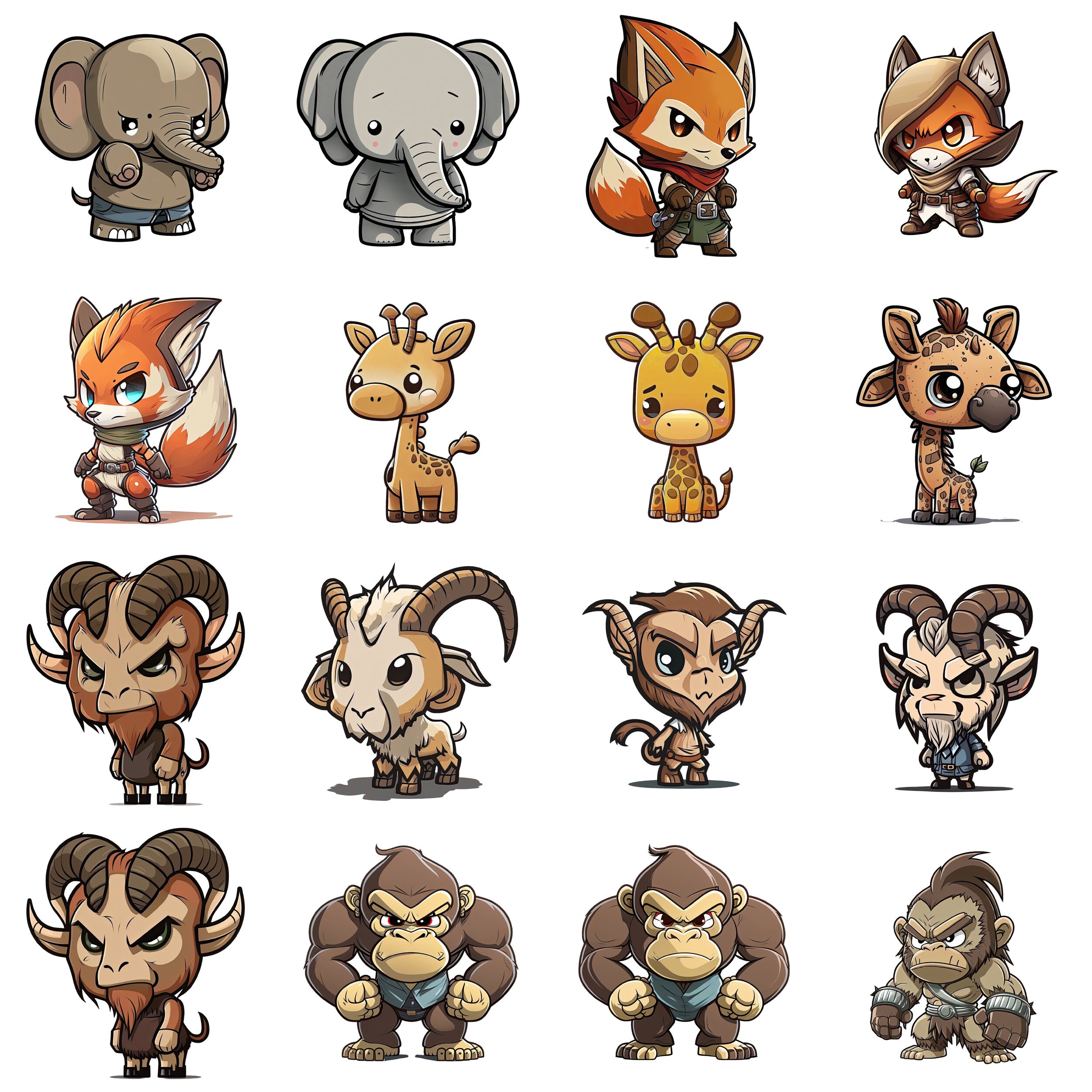 117 Adorable Chibi Animal Illustrations With Transparent Backgrounds ...